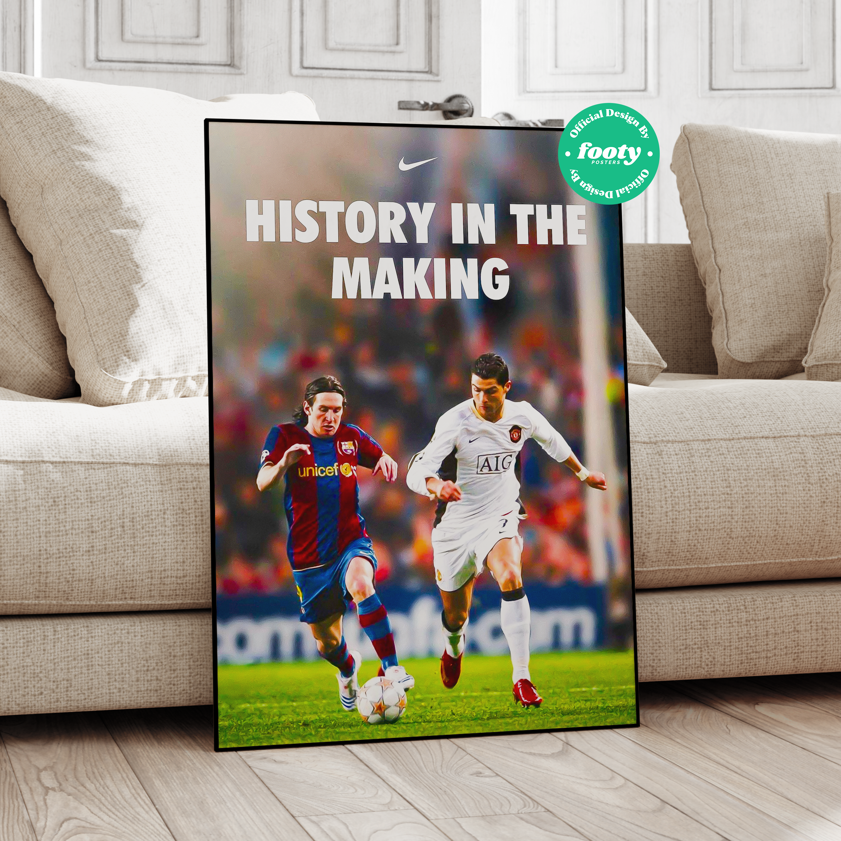 Messi & Ronaldo 'History In The Making' Poster – Footy Posters