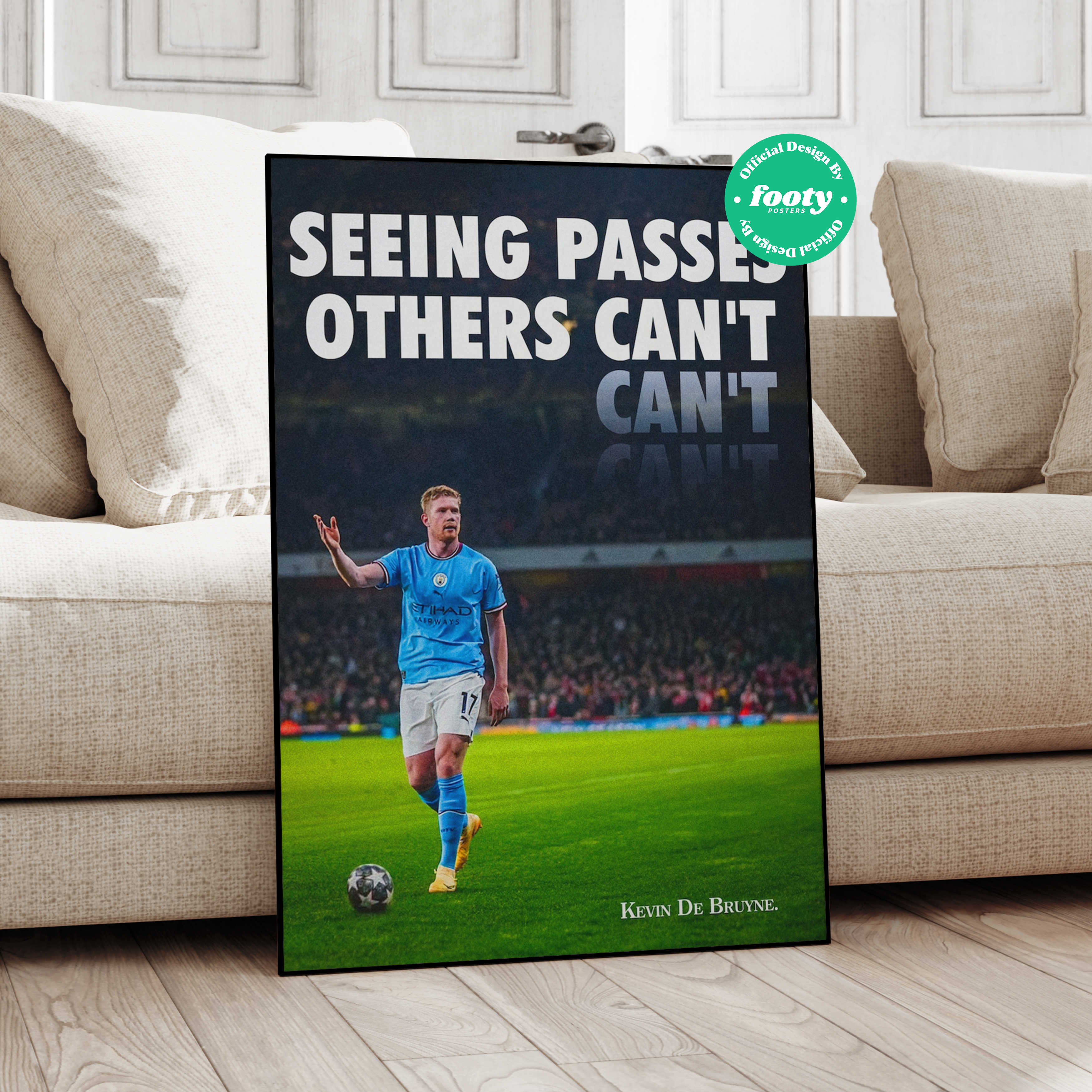 Kevin De Bruyne 'Seeing Passes' Poster – Footy Posters