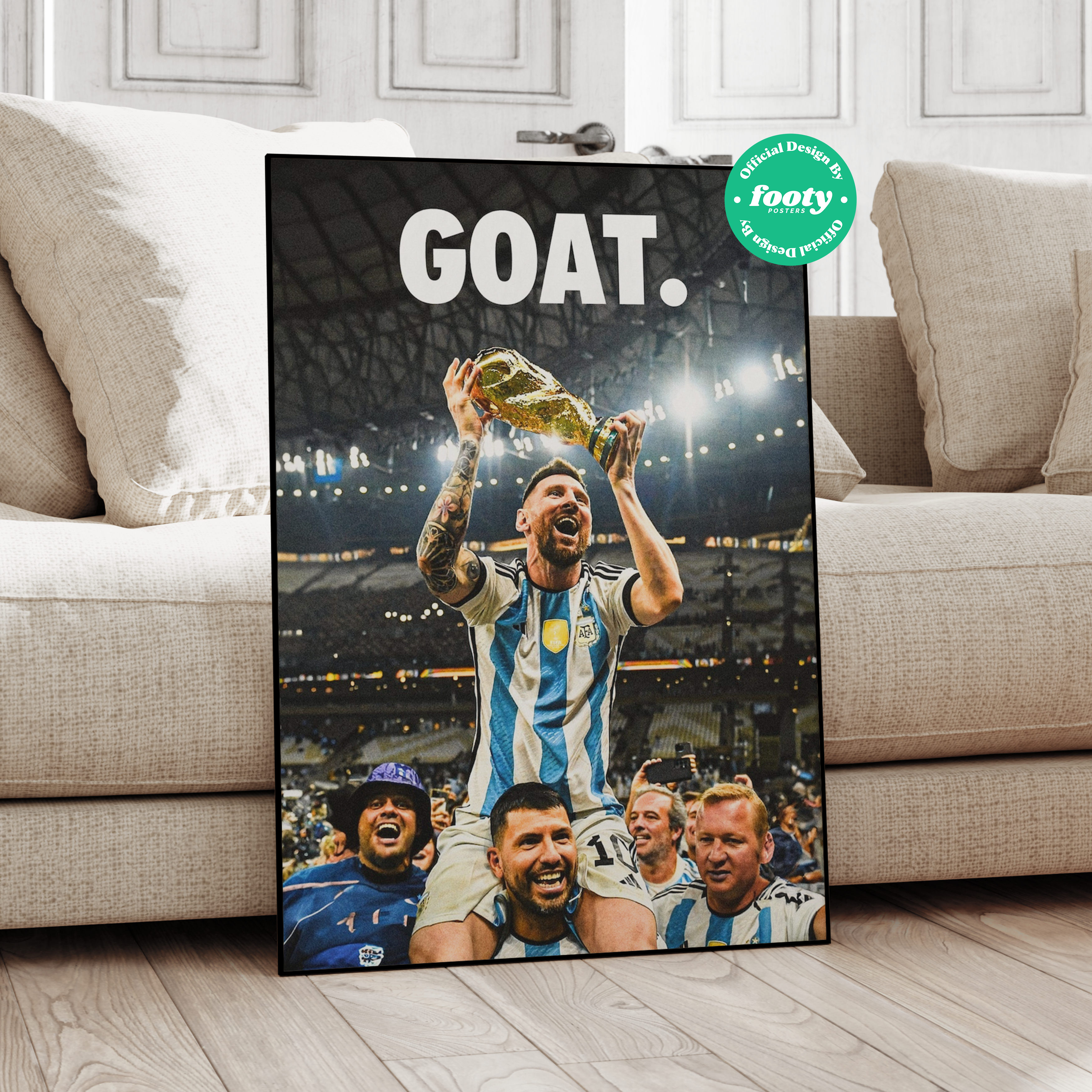 Lionel Messi World Cup 'GOAT' Poster – Footy Posters