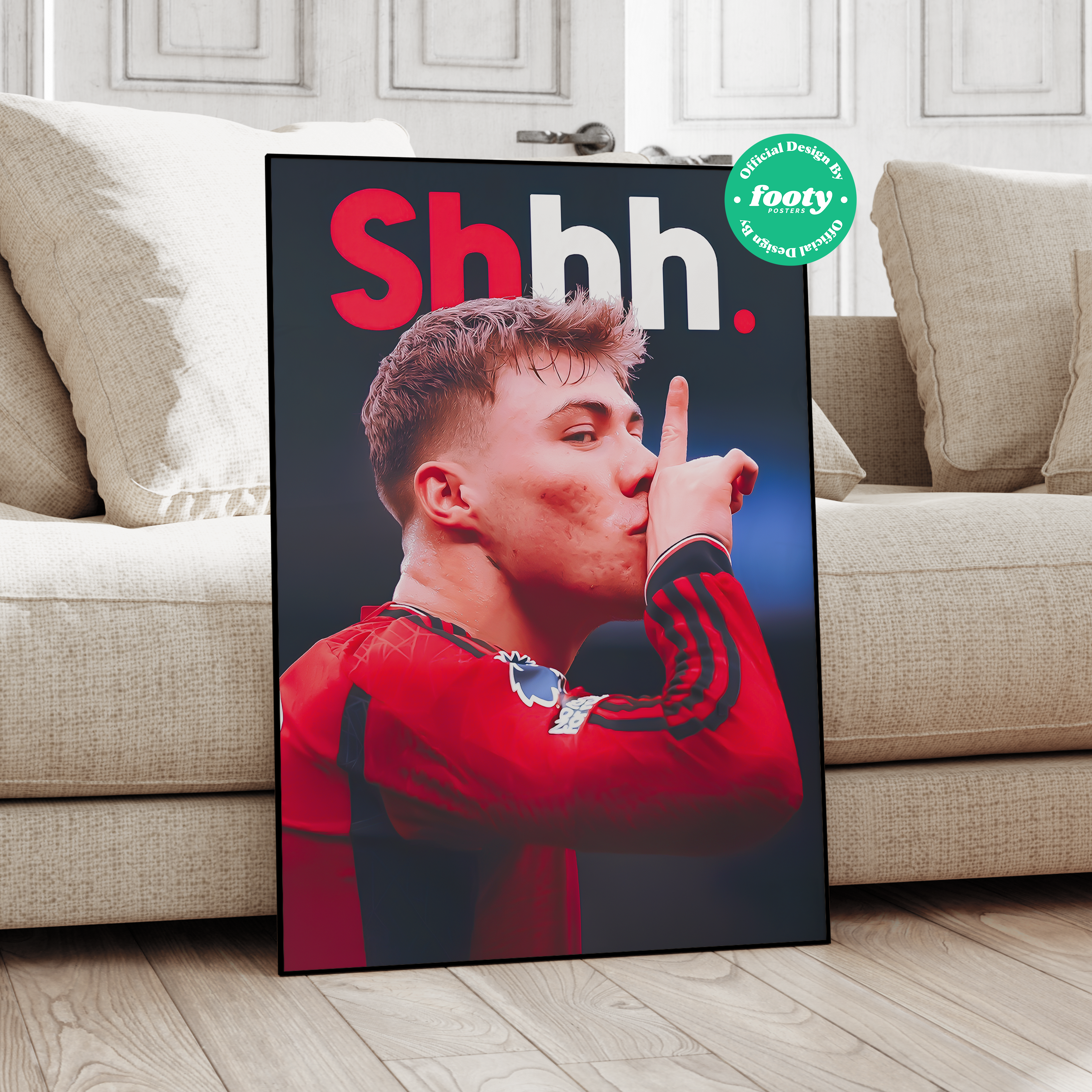 Rasmus Højlund 'SHHH' Poster – Footy Posters