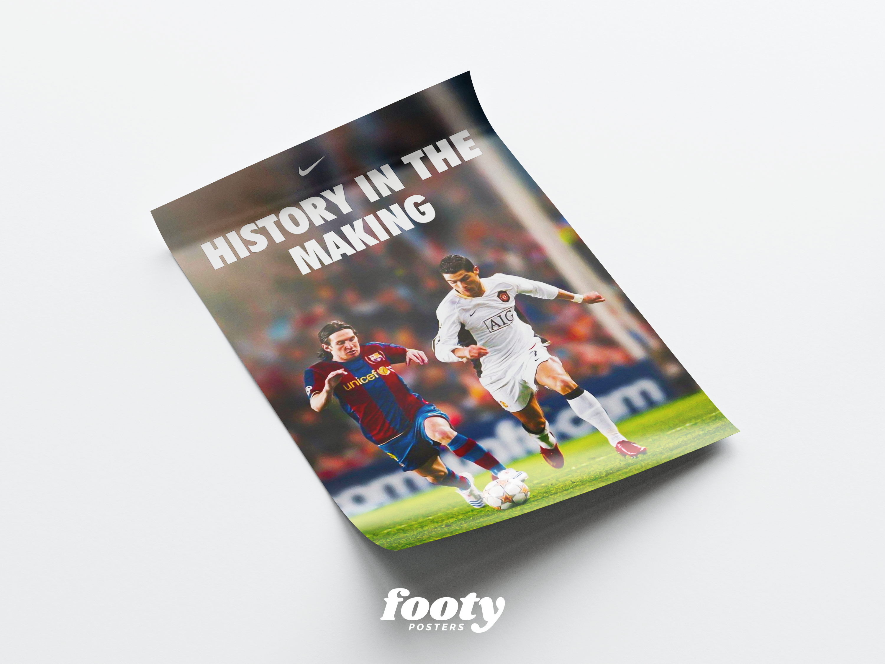 Messi & Ronaldo 'History In The Making' Poster – Footy Posters